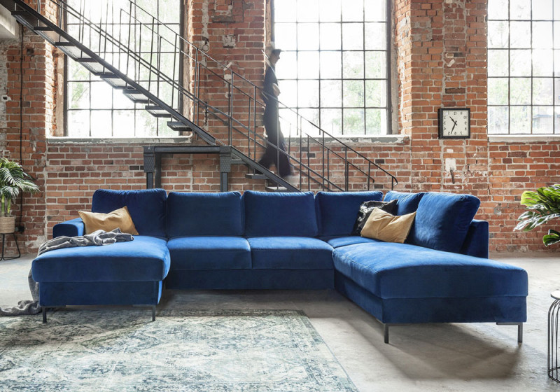 Lofty Lilly Corner Sofa U Shape Velvet