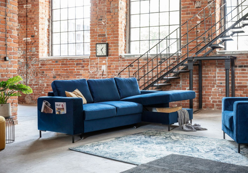 Lofty Lilly Canapé d'angle Convertible Velours